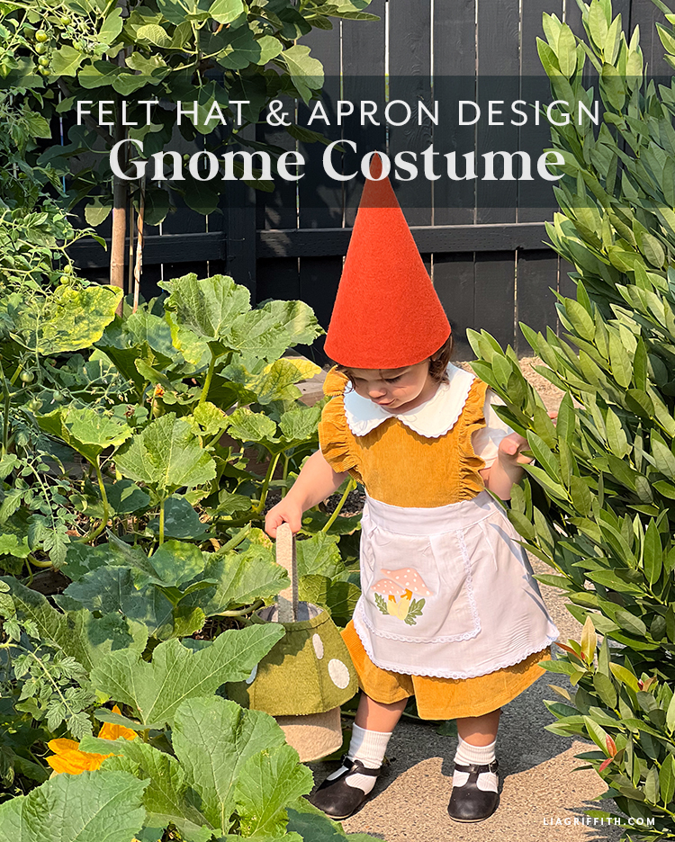 Felt Gnome Hat and HTV Apron Costume - Lia Griffith