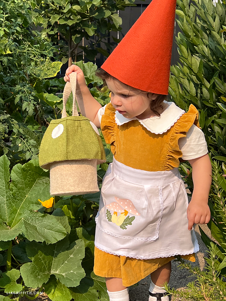 Felt Gnome Hat and HTV Apron Costume - Lia Griffith