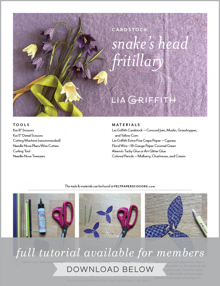 Cardstock Snake's Head Fritillary - Lia Griffith