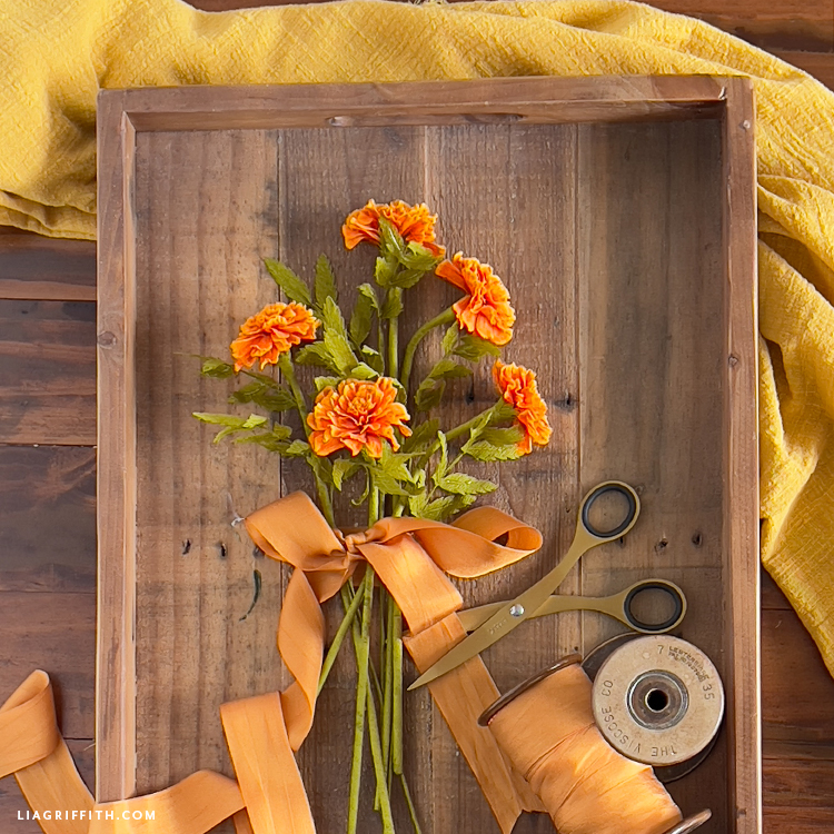 VIDEO: Crepe Paper Marigold Flowers - Lia Griffith