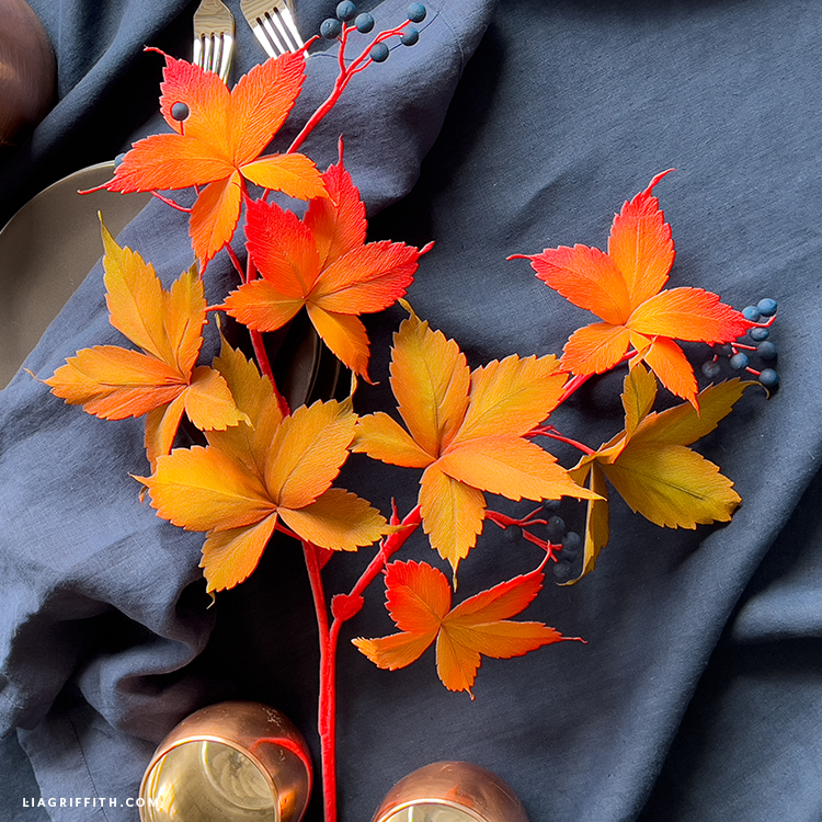 Crepe Paper Virginia Creeper - Member Make Workshop - Lia Griffith