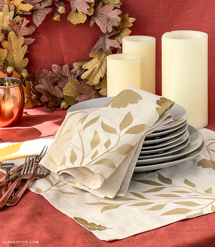 HTV Fall Pattern Napkins - Lia Griffith