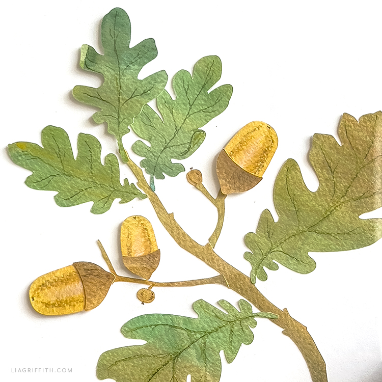 VIDEO: Layered Watercolor Oak & Acorn Art - Lia Griffith