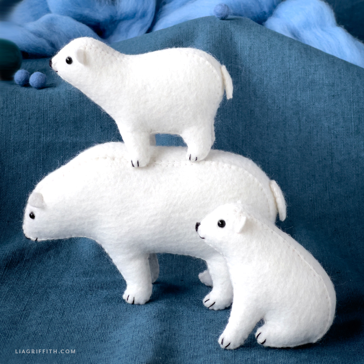 Felt Polar Bear Cubs - Lia Griffith