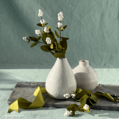 Crepe Paper Snowberry Branches - Lia Griffith