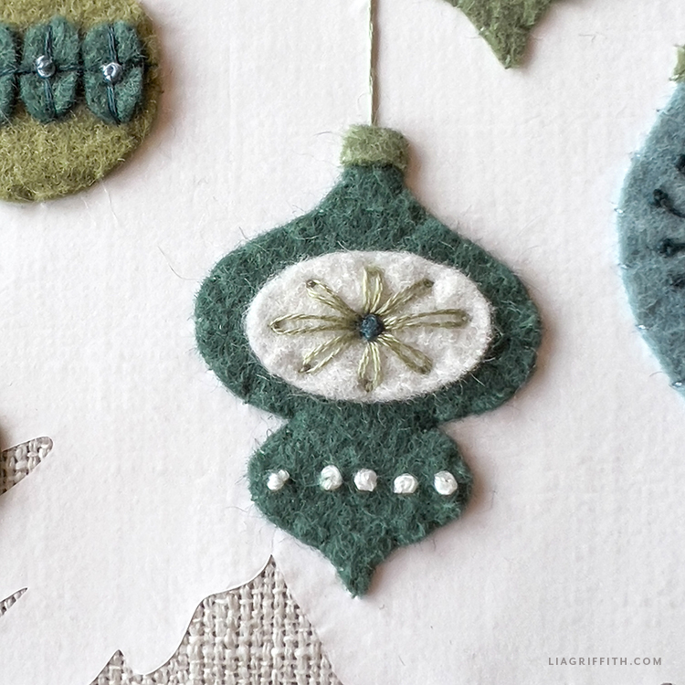 Felt Applique Holiday Tree Pillow - Lia Griffith