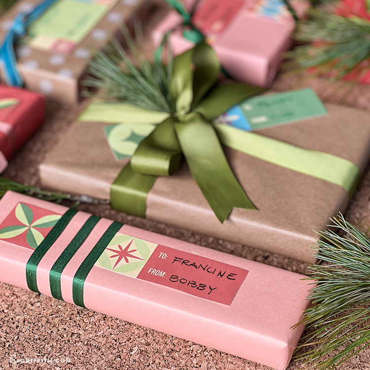 Printable Retro Gift Labels for the Holidays - Lia Griffith