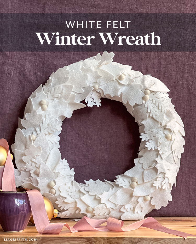 Felt White Winter Wreath - Lia Griffith