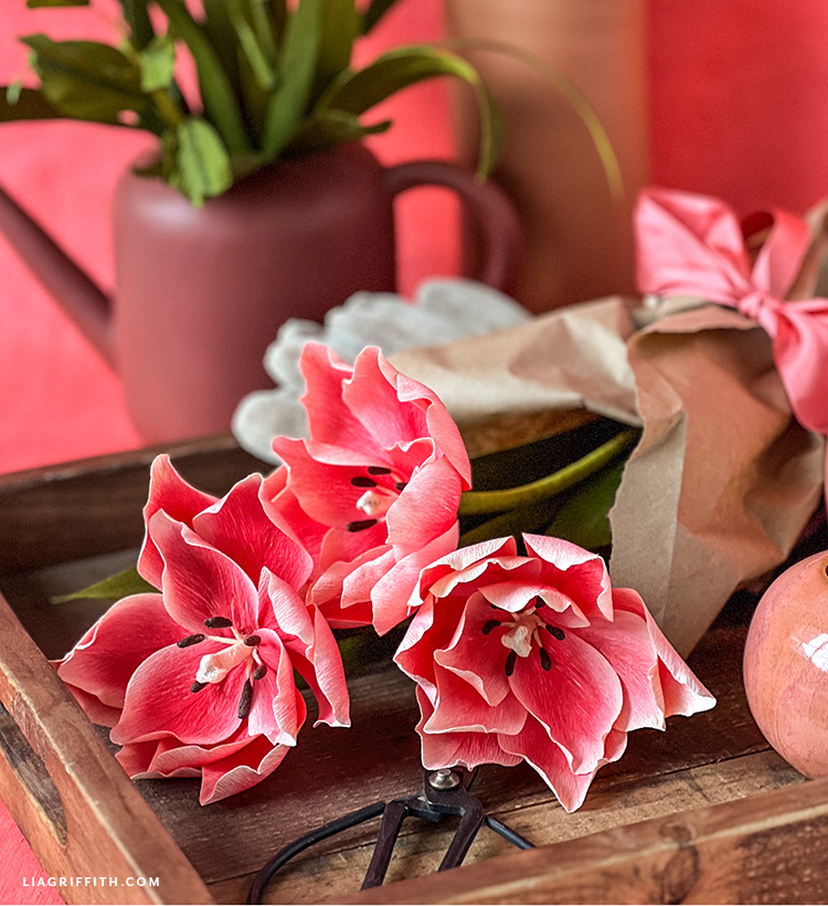 Crepe Paper Double Tulips - Member Make Workshop - Lia Griffith