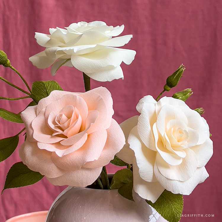 Crepe Paper Garden Roses - Lia Griffith
