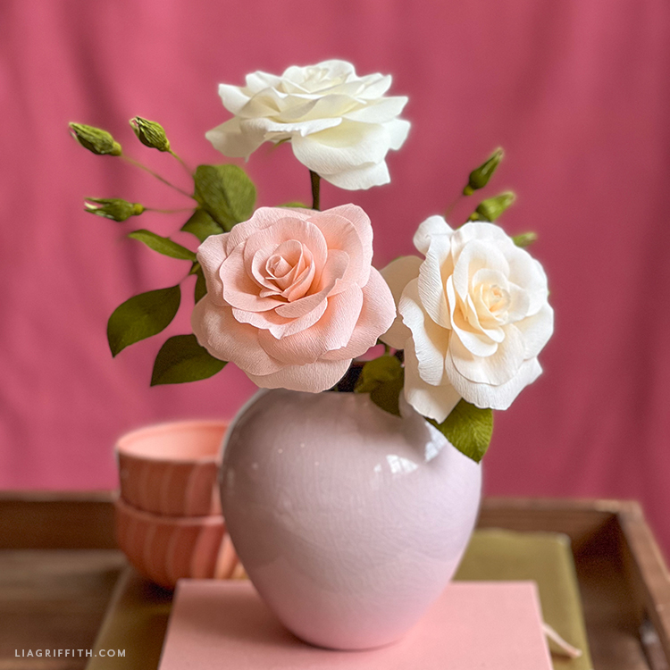 Crepe Paper Garden Roses - Lia Griffith
