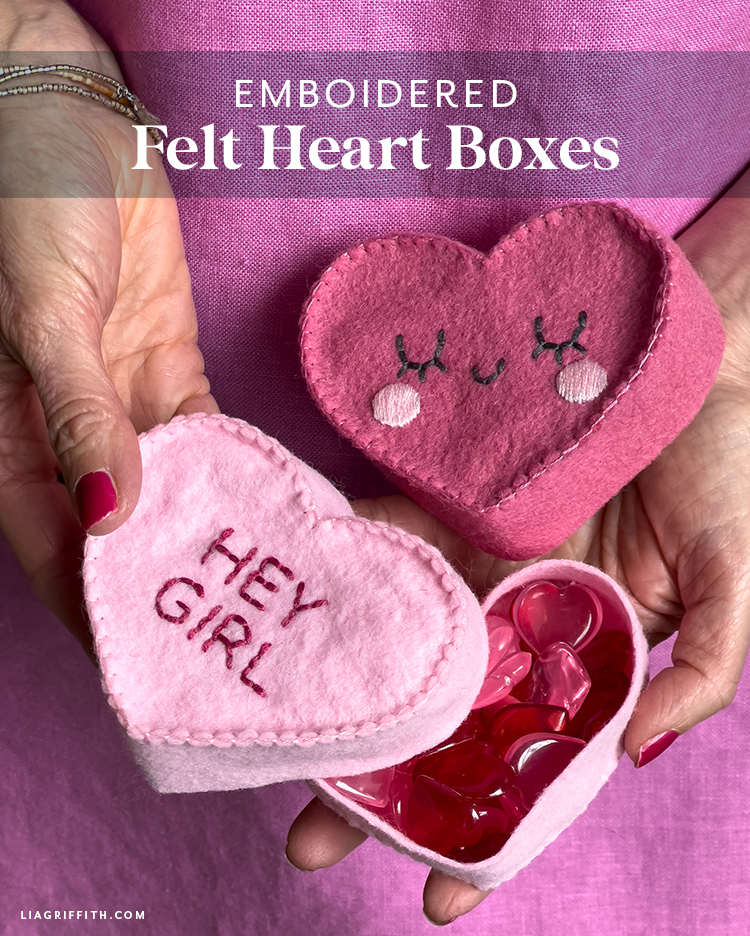 Embroidered Heart Box - Lia Griffith
