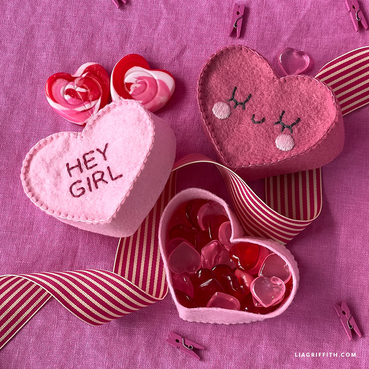 Embroidered Heart Box - Lia Griffith