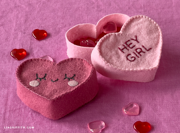 Embroidered Heart Box - Lia Griffith