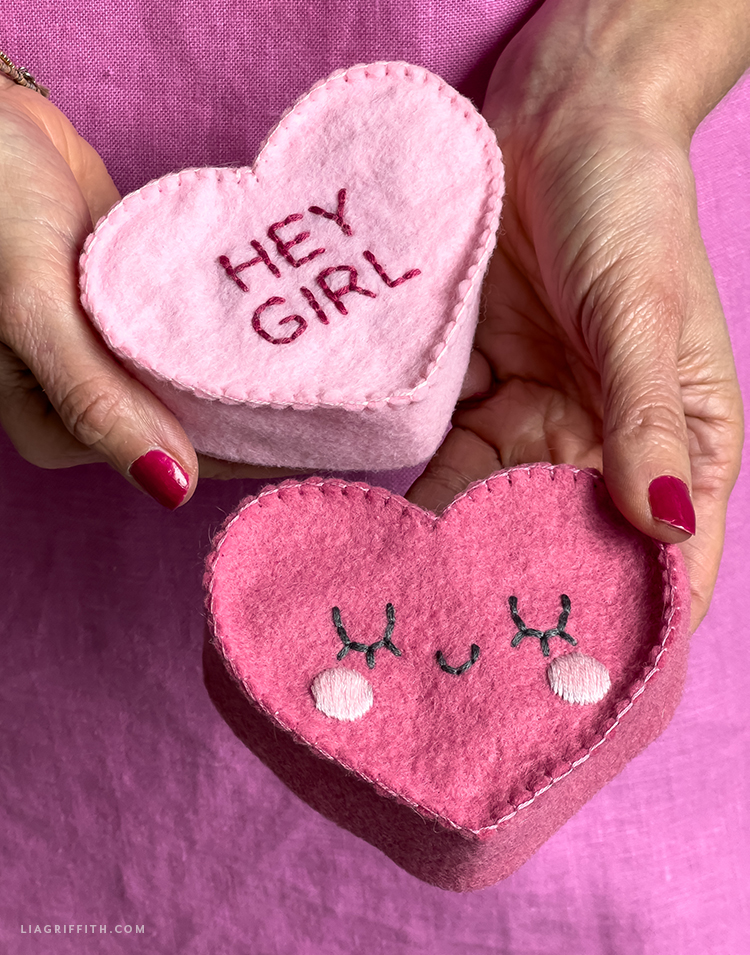 Embroidered Heart Box - Lia Griffith