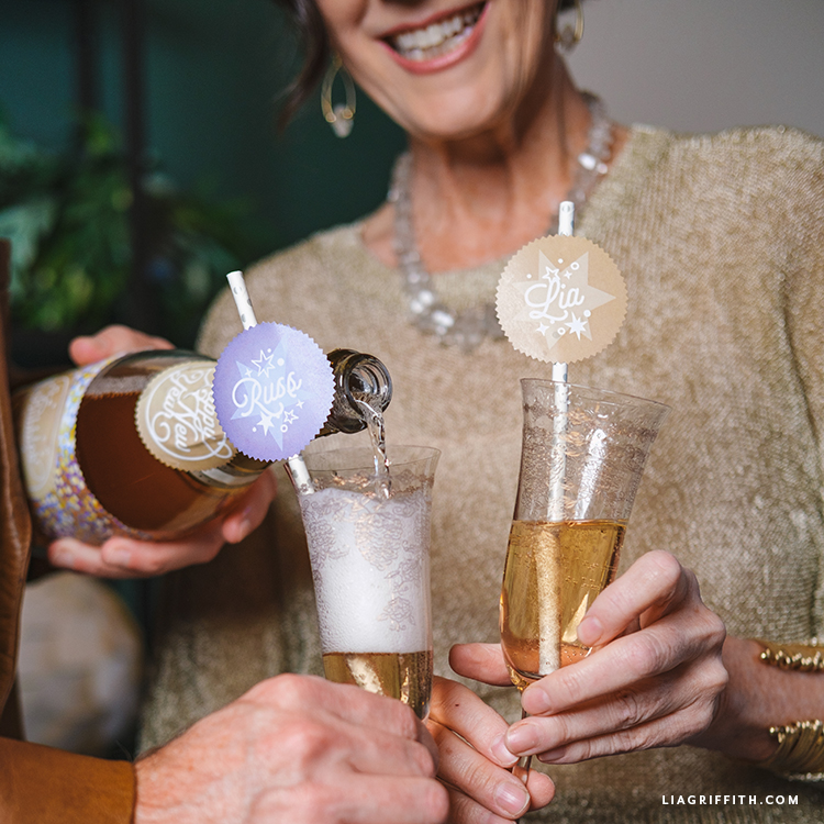 Printable New Year's Eve Labels & Hats - Lia Griffith