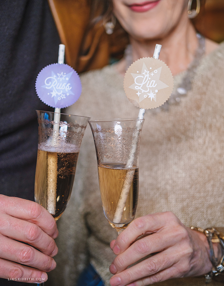 Printable New Year's Eve Labels & Hats - Lia Griffith