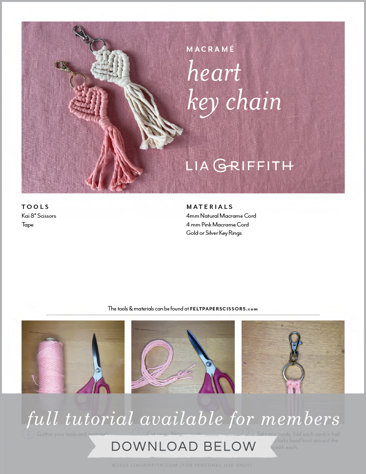 Macramé Heart Key Chain - Lia Griffith