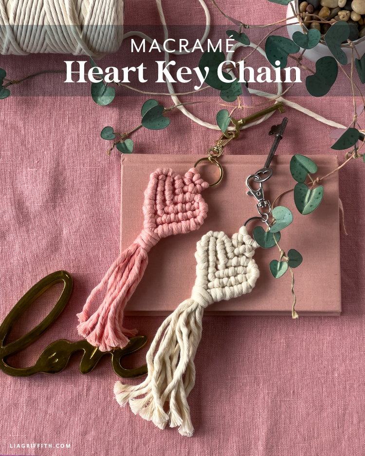 Macramé Heart Key Chain - Lia Griffith