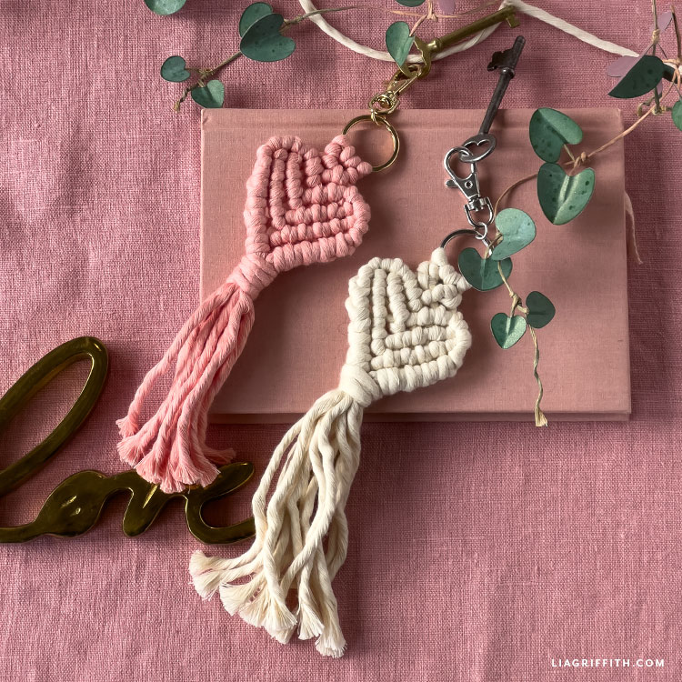 Macramé Heart Key Chain - Lia Griffith