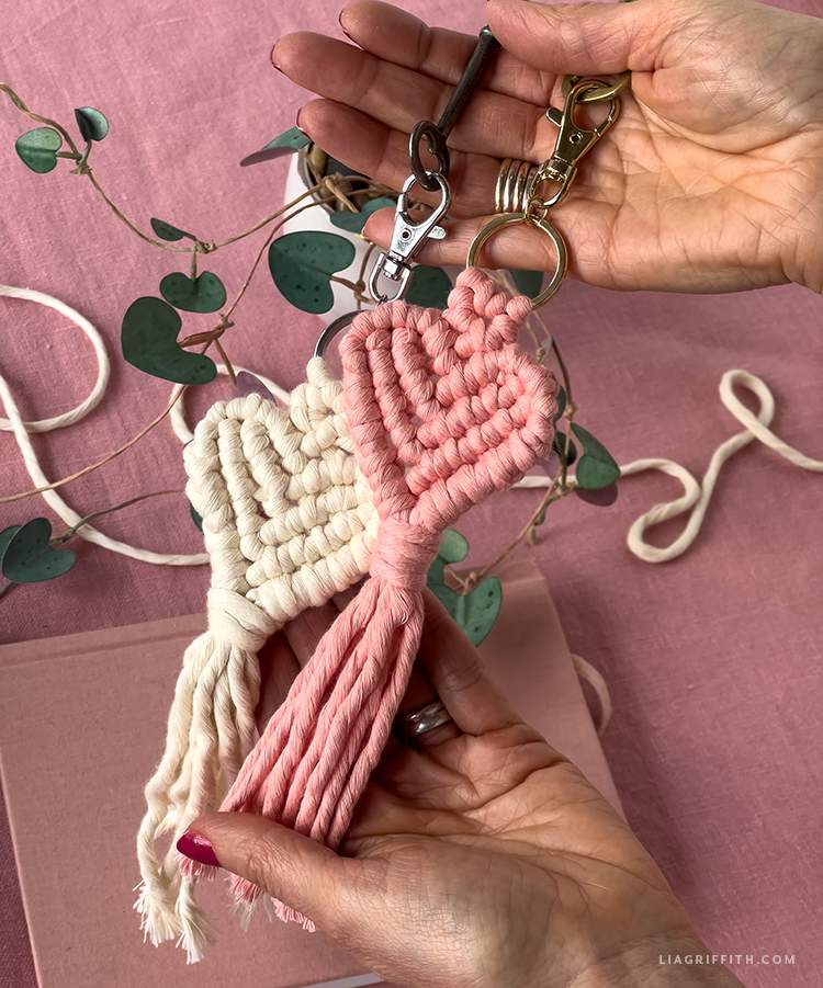 Macramé Heart Key Chain - Lia Griffith