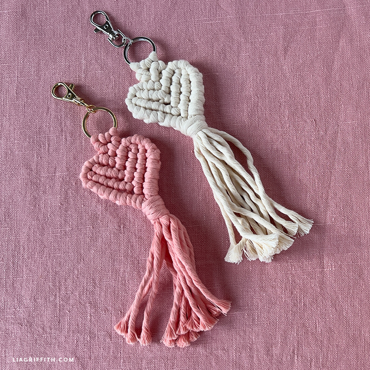 Macramé Heart Key Chain - Lia Griffith