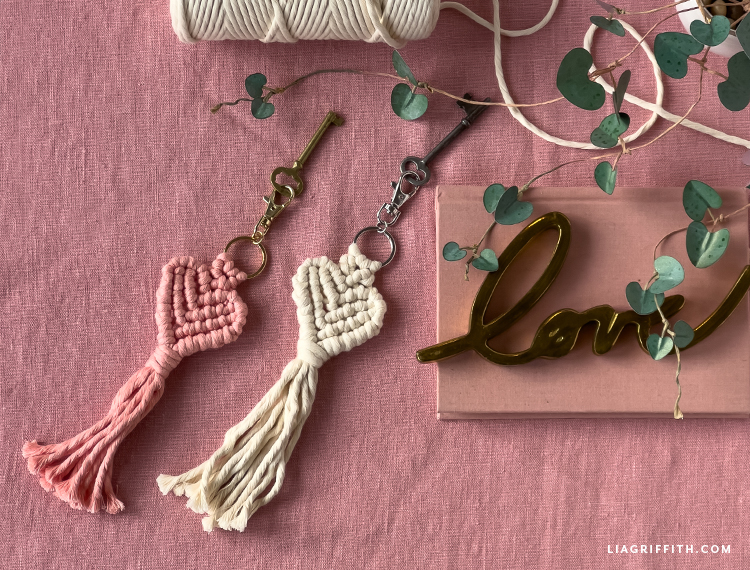 Macramé Heart Key Chain - Lia Griffith