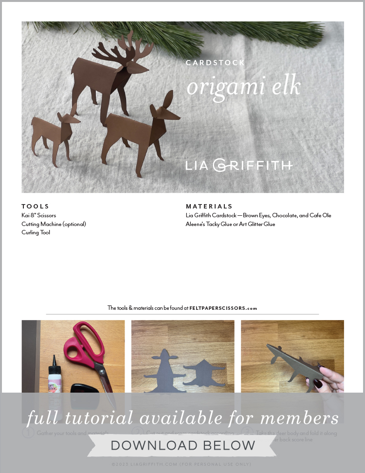 VIDEO: Cardstock Origami Elk Family - Lia Griffith