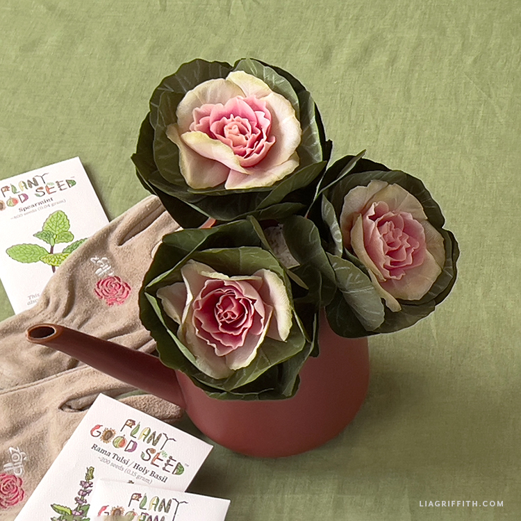 Crepe Paper Ornamental Cabbage - Member Make Workshop - Lia Griffith