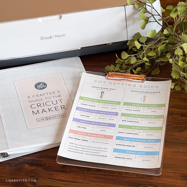 Cricut Cutting Chart - Lia Griffith