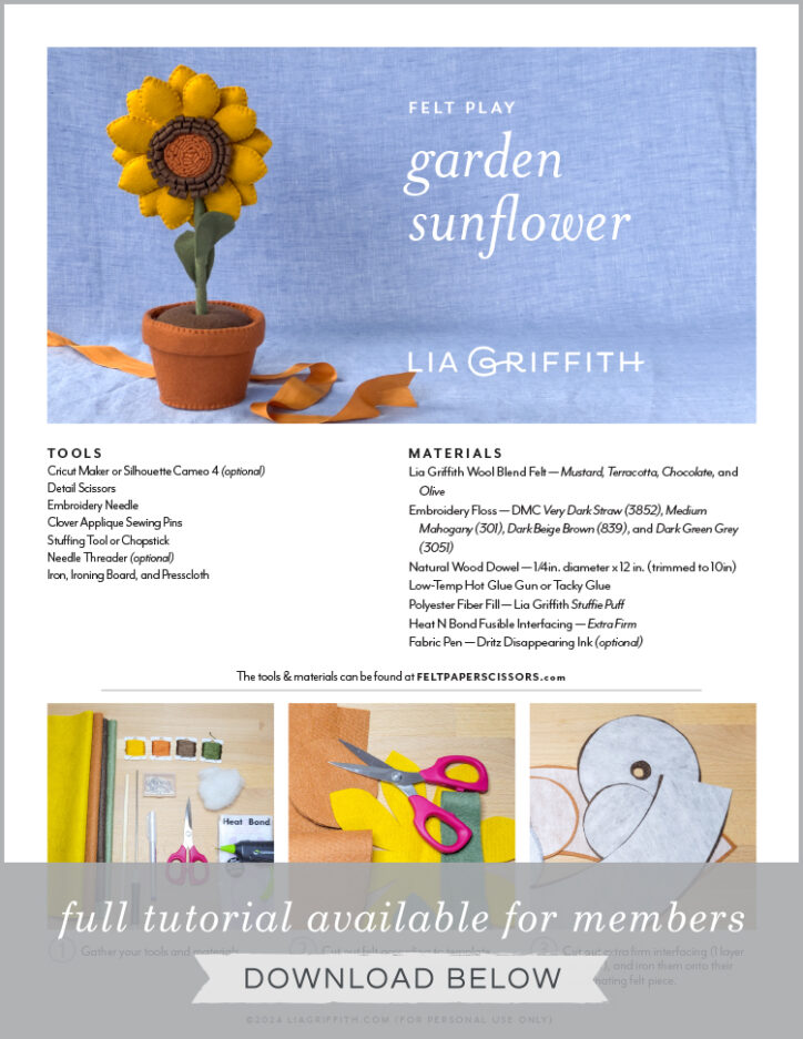 Felt Play Garden Sunflower - Lia Griffith