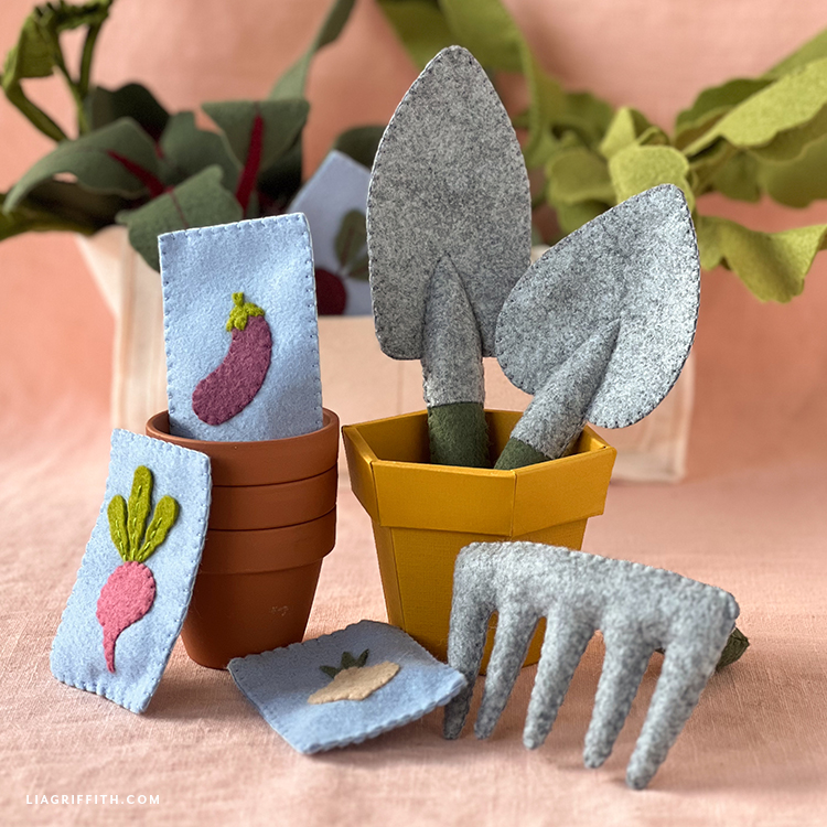 Felt Gardening Tools & Seeds - Lia Griffith