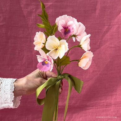 Crepe Paper Pansy - Member Make Workshop - Lia Griffith