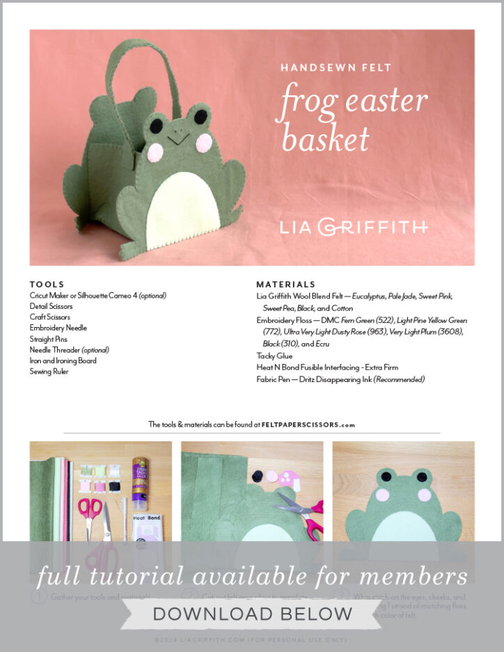 Felt Frog Basket - Lia Griffith
