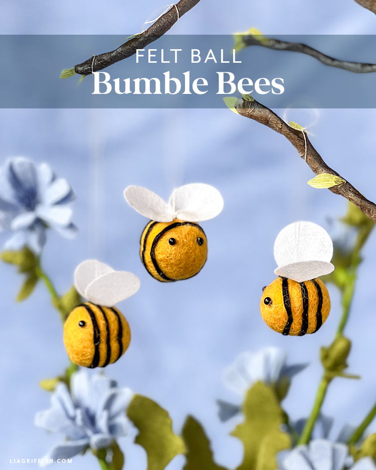 Felt Ball Bumble Bees - Lia Griffith