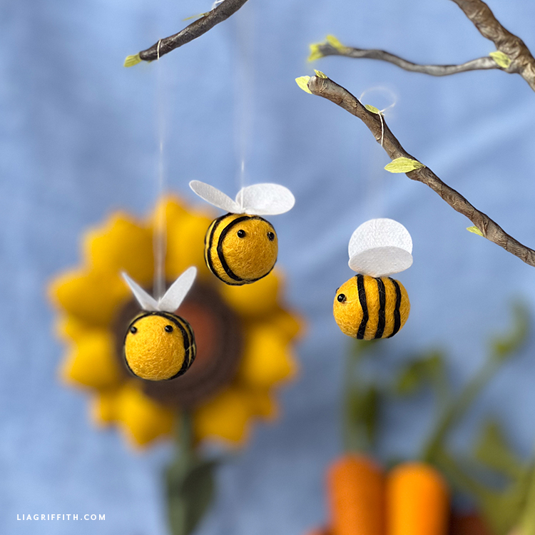 Felt Ball Bumble Bees - Lia Griffith