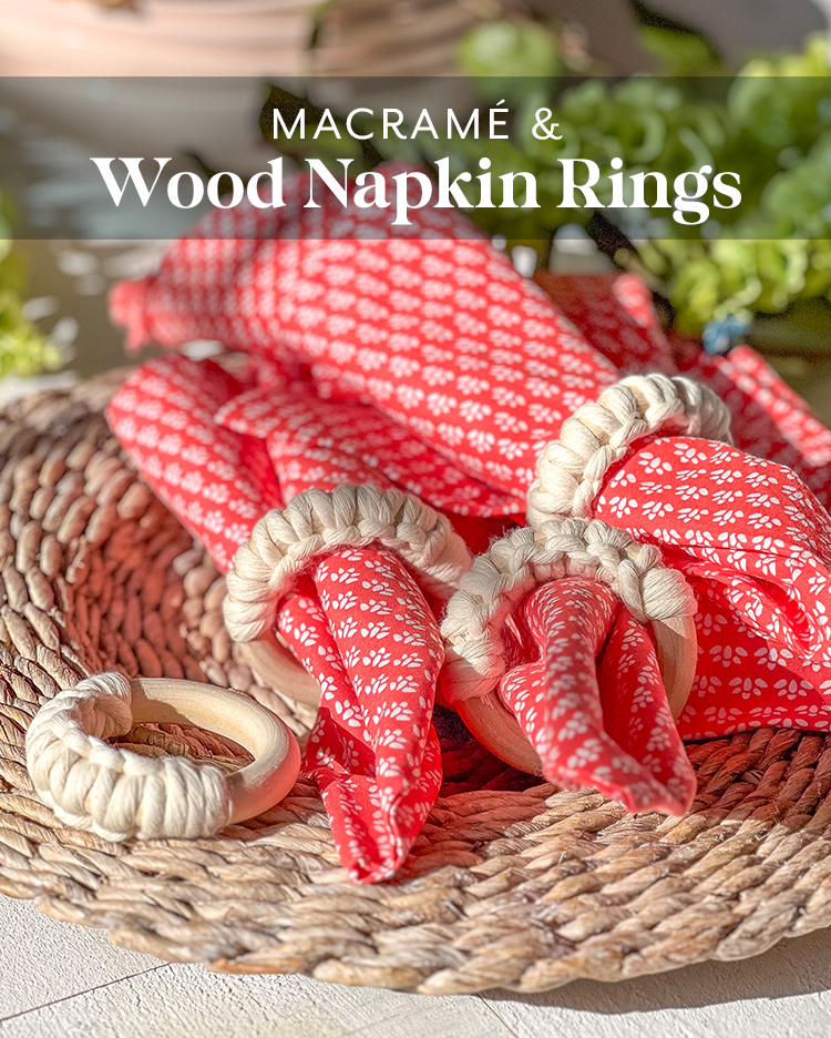 Macrame Wood Napkin Rings - Lia Griffith