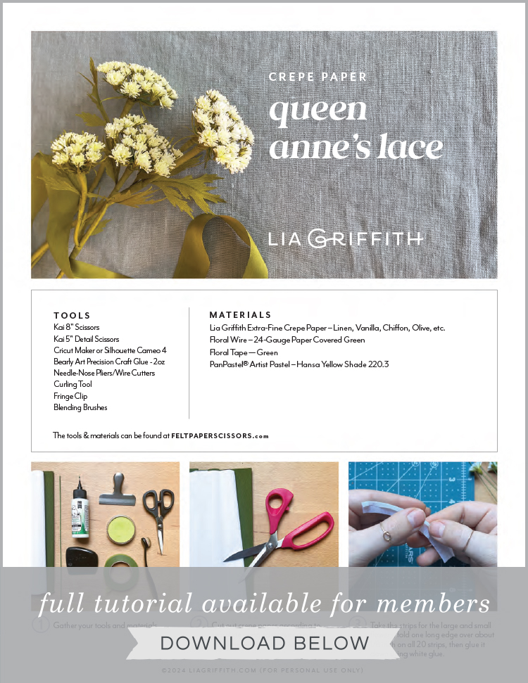 Crepe Paper Queen Anne's Lace - Lia Griffith