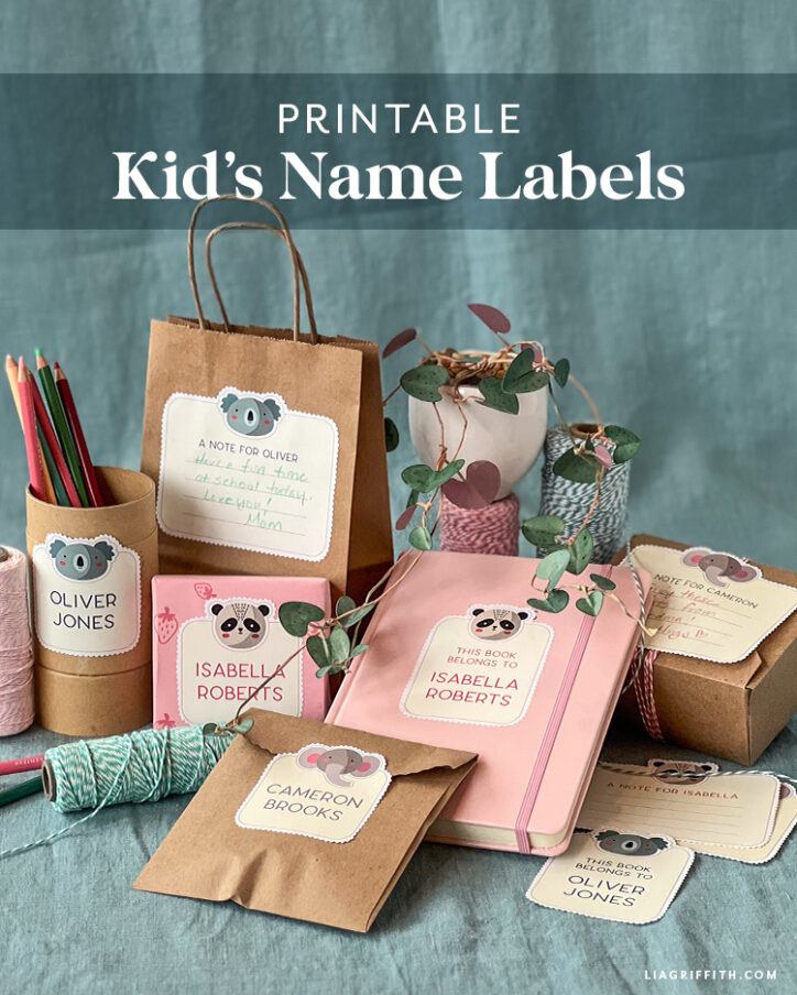 FREE Printable Kid's Name Labels - Lia Griffith