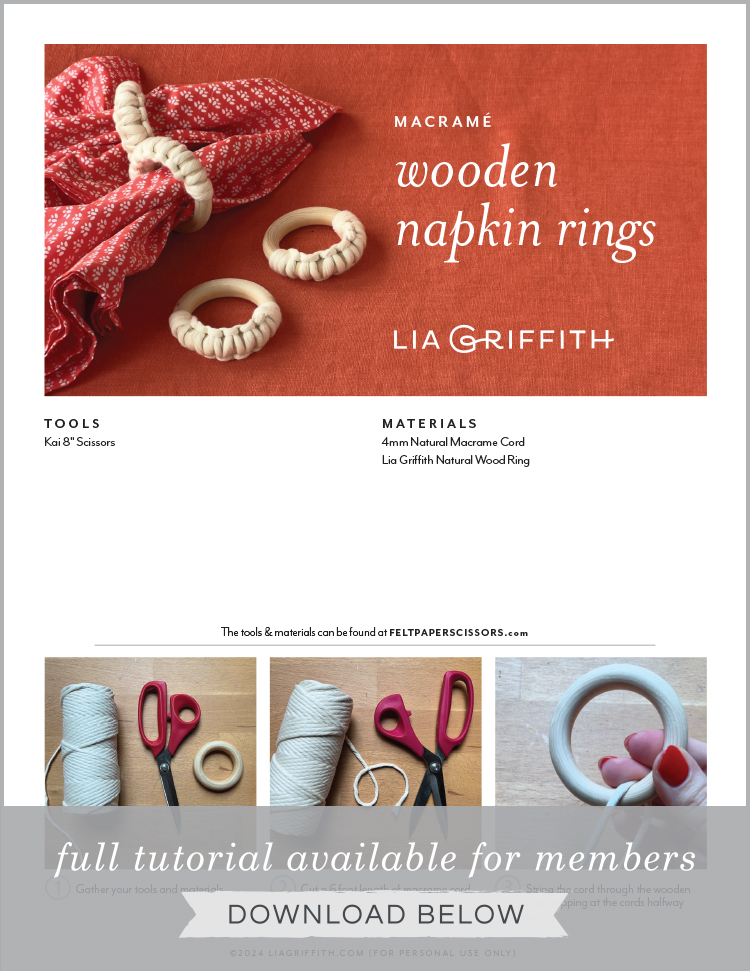 Macrame Wood Napkin Rings - Lia Griffith