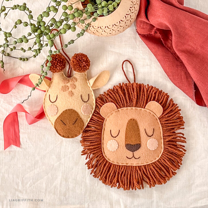 Felt Lion & Giraffe Wall Art - Lia Griffith