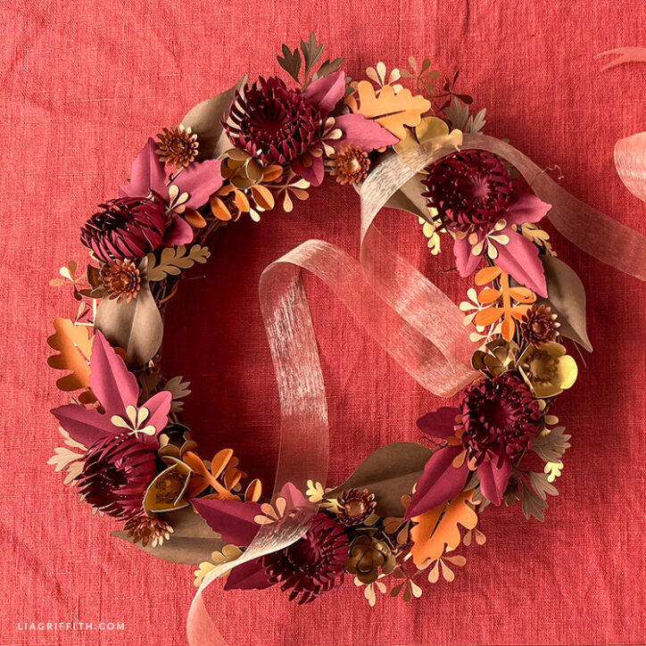 Papercut Flora & Foliage Fall Wreath - Lia Griffith