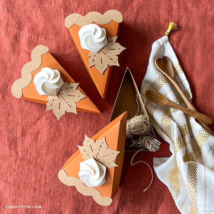 Cardstock Pumpkin Pie Treat Boxes - Lia Griffith