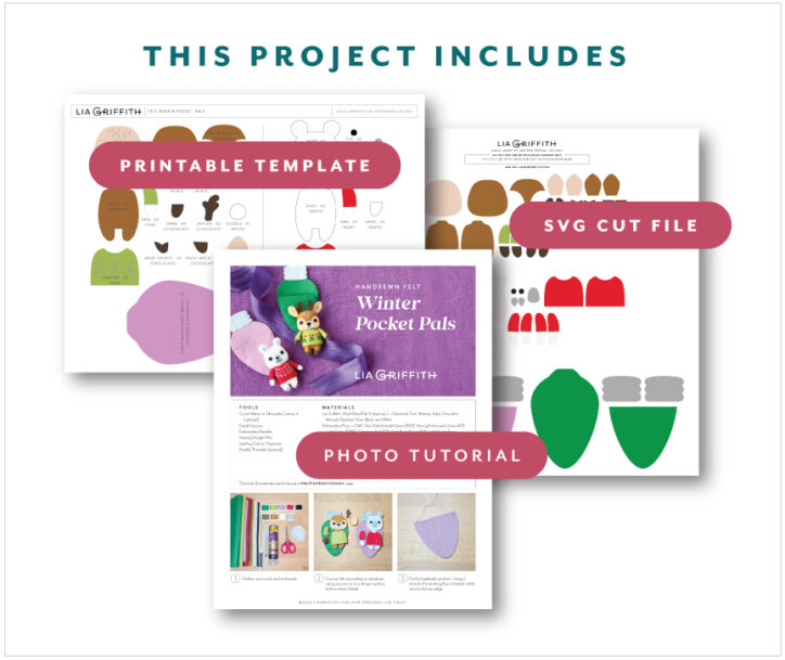 Felt Winter Pocket Pals Tutorial & Template - Lia Griffith