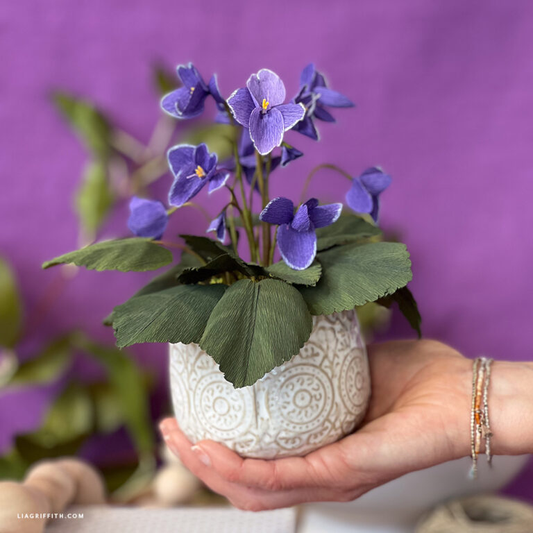 Crepe Paper African Violet Video Tutorial - Lia Griffith