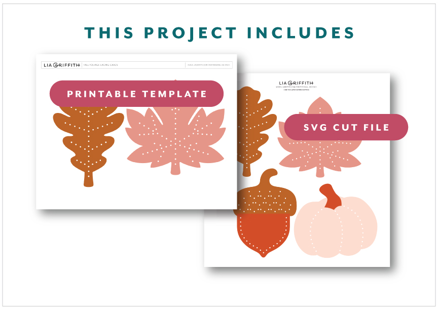 Fall Foliage Lacing Card - Lia Griffith