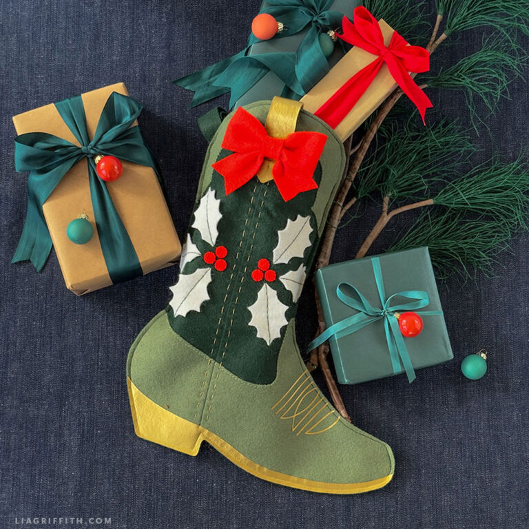 Felt Cowboy Boot Stocking - Lia Griffith