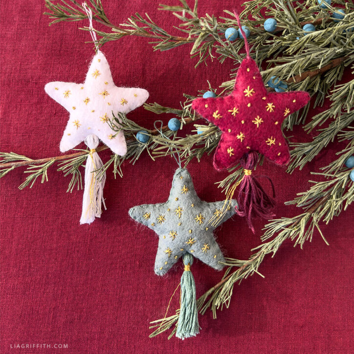 Beginners Embroidered Star Ornament - Lia Griffith