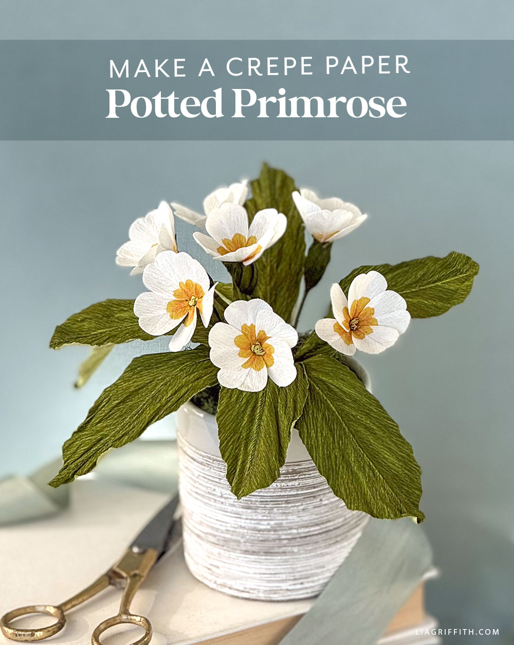 Crepe Paper Potted Primrose - Lia Griffith