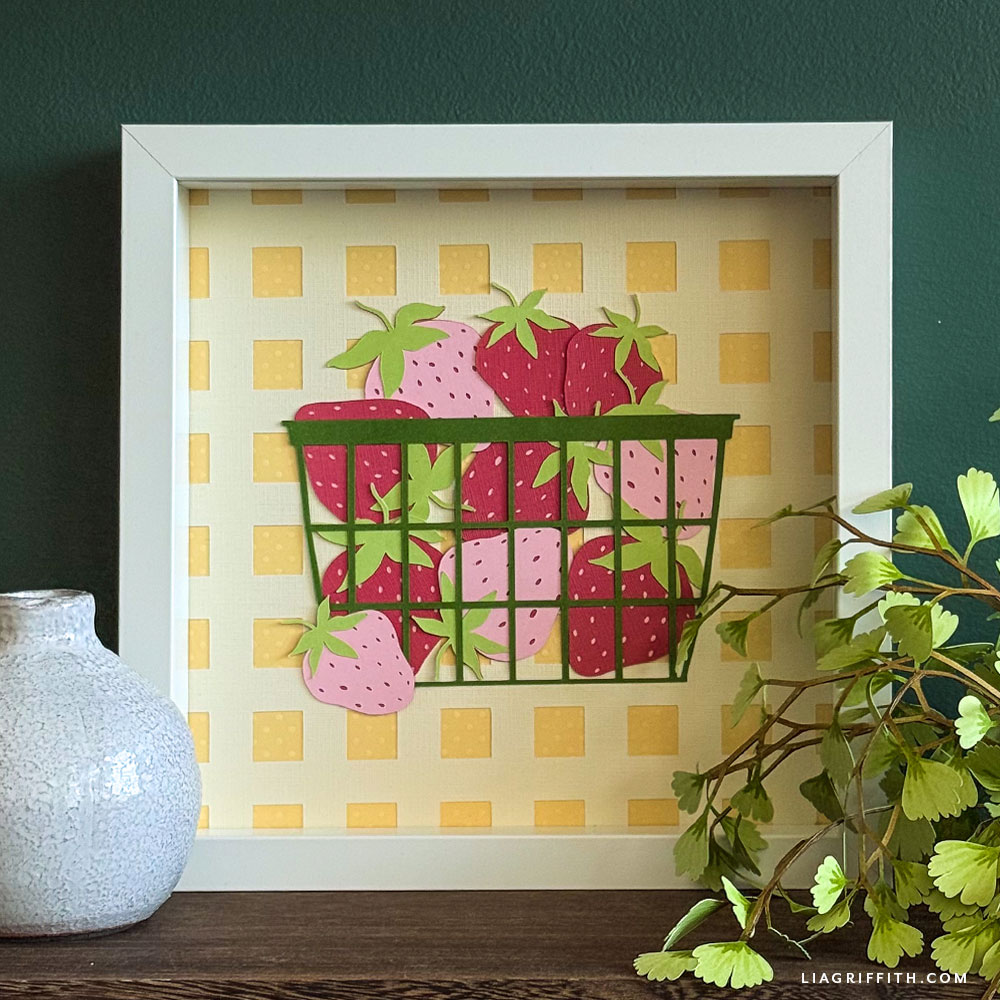 Layered Cardstock Strawberry Art - Lia Griffith